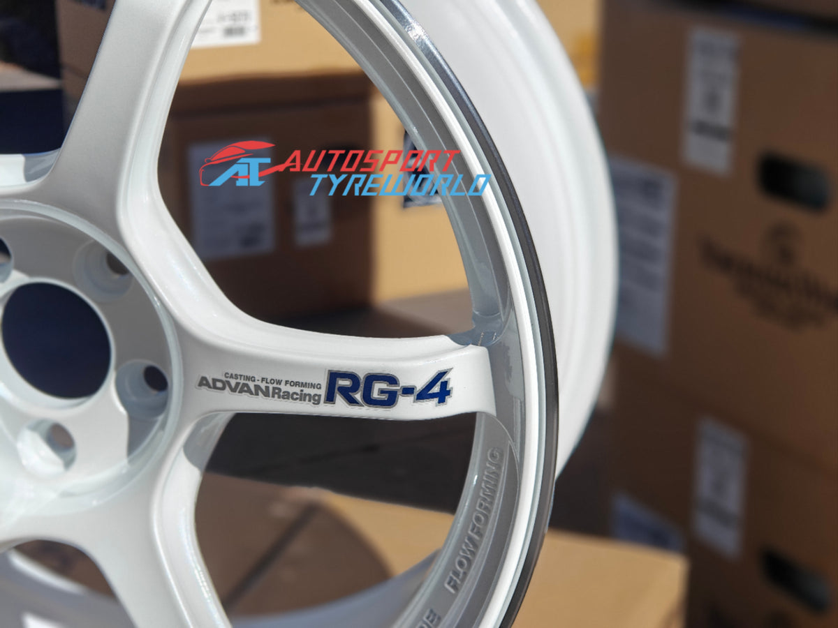 Yokohama Advan Racing RG4 18 inch - Racing White Metallic and Ring (WM – Autosport Tyre World Magill